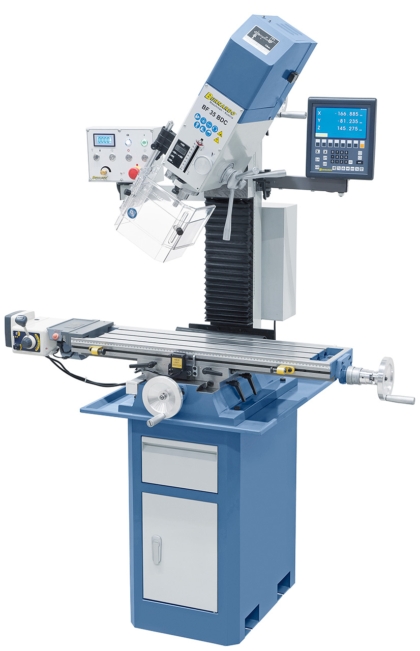Drilling and milling machine BF 35 BDC with power feeder and 3-axis-digital readout ES-12 V ...